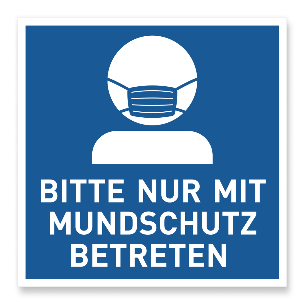 Aufkleber - BITTE NUR MIT FFP2-MASKE BETRETEN | FFP 2 Maskenpflicht ...