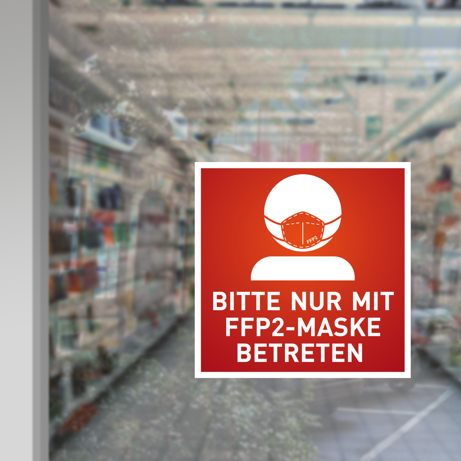 Aufkleber - BITTE NUR MIT FFP2-MASKE BETRETEN | FFP 2 Maskenpflicht ...